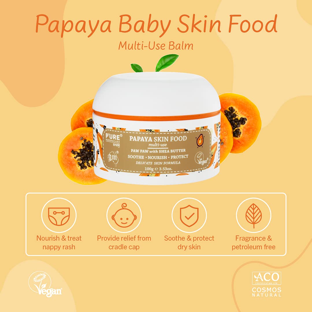P'URE PAPAYACARE Papaya Baby Skin Food, 3.53 Ounces