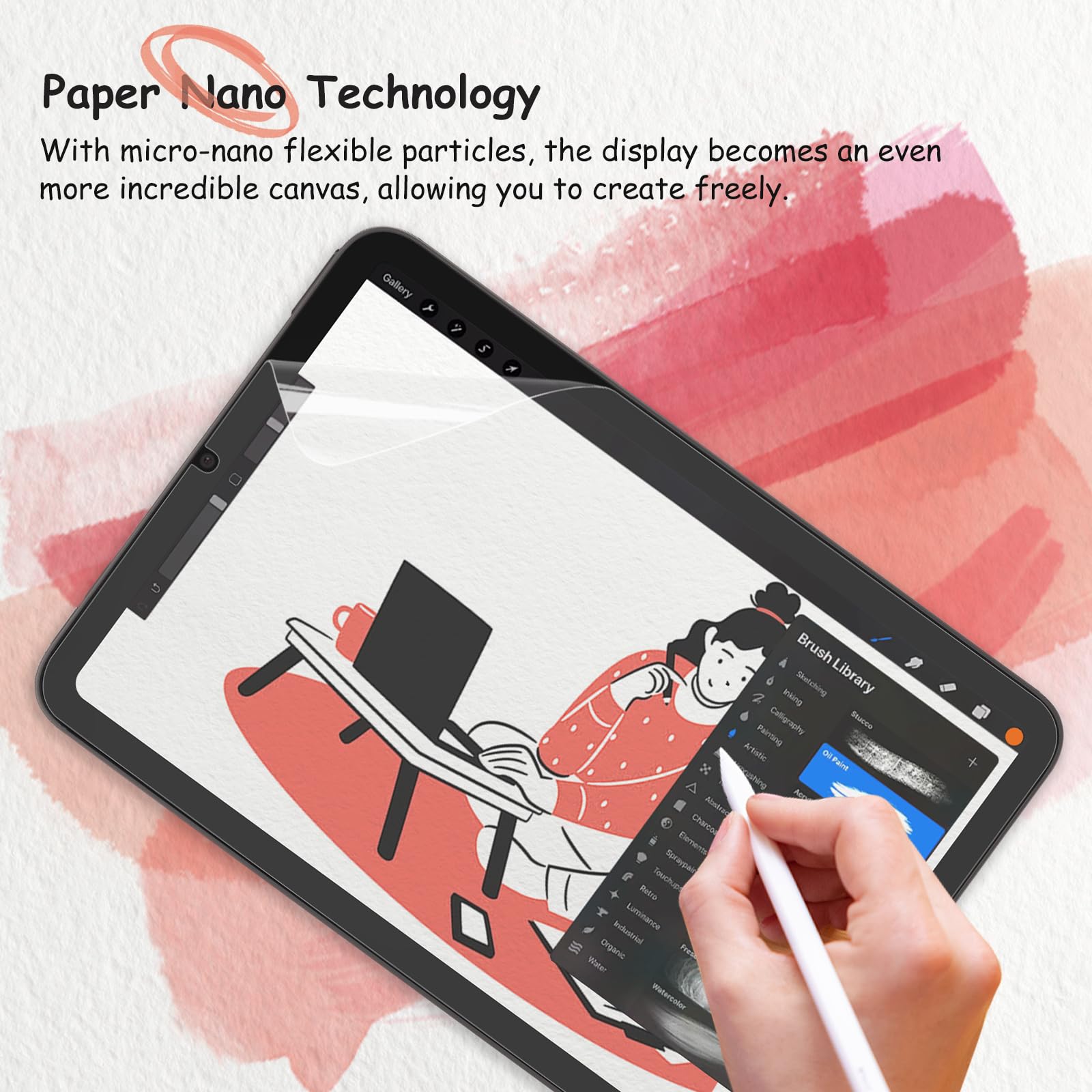 bersem 2 Pack Paperfeel Screen Protector Compatible with iPad Mini 7 2024(A17 Pro)/iPad Mini 6 2021(8.3 inch), Matte PET Film for Drawing, Anti-Glare