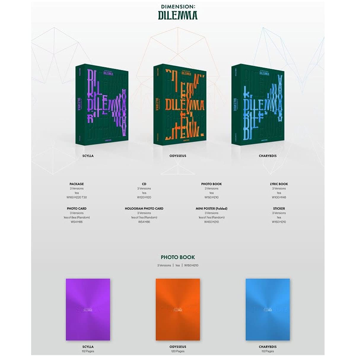 ENHYPEN [Set] 1st Album - Dimension : Dilemma (Set ver.) 3Album +3Roll Poster