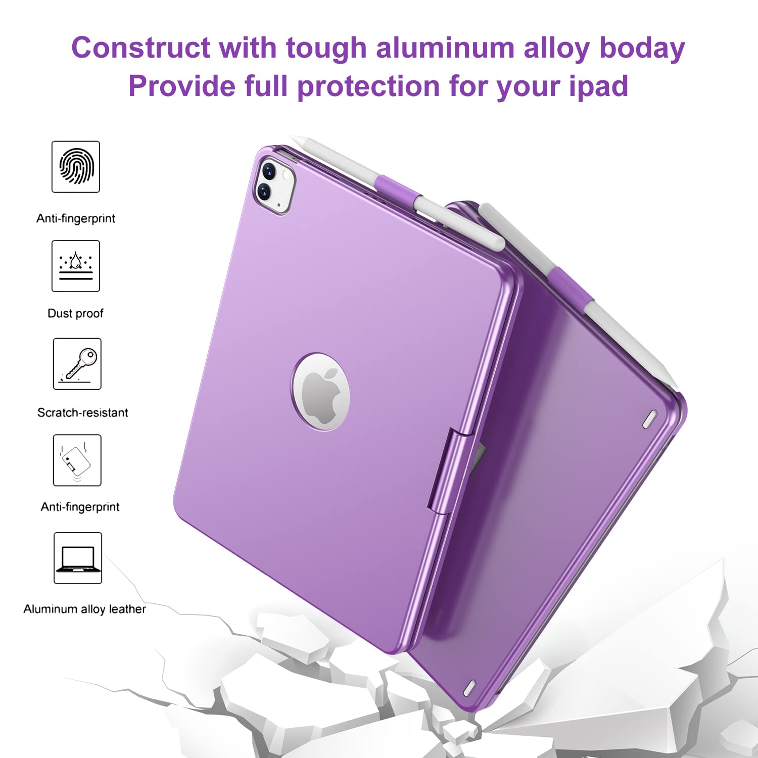GGH Keyboard Case for iPad Pro 11 inch (4th/3rd/2nd/1st Gen),iPad Air 5th/4th Generation Case with Keyboard 10.9 inch,10 Color Backlight Bluetooth Keyboard with Pencil Holder,360° Rotatable Screen