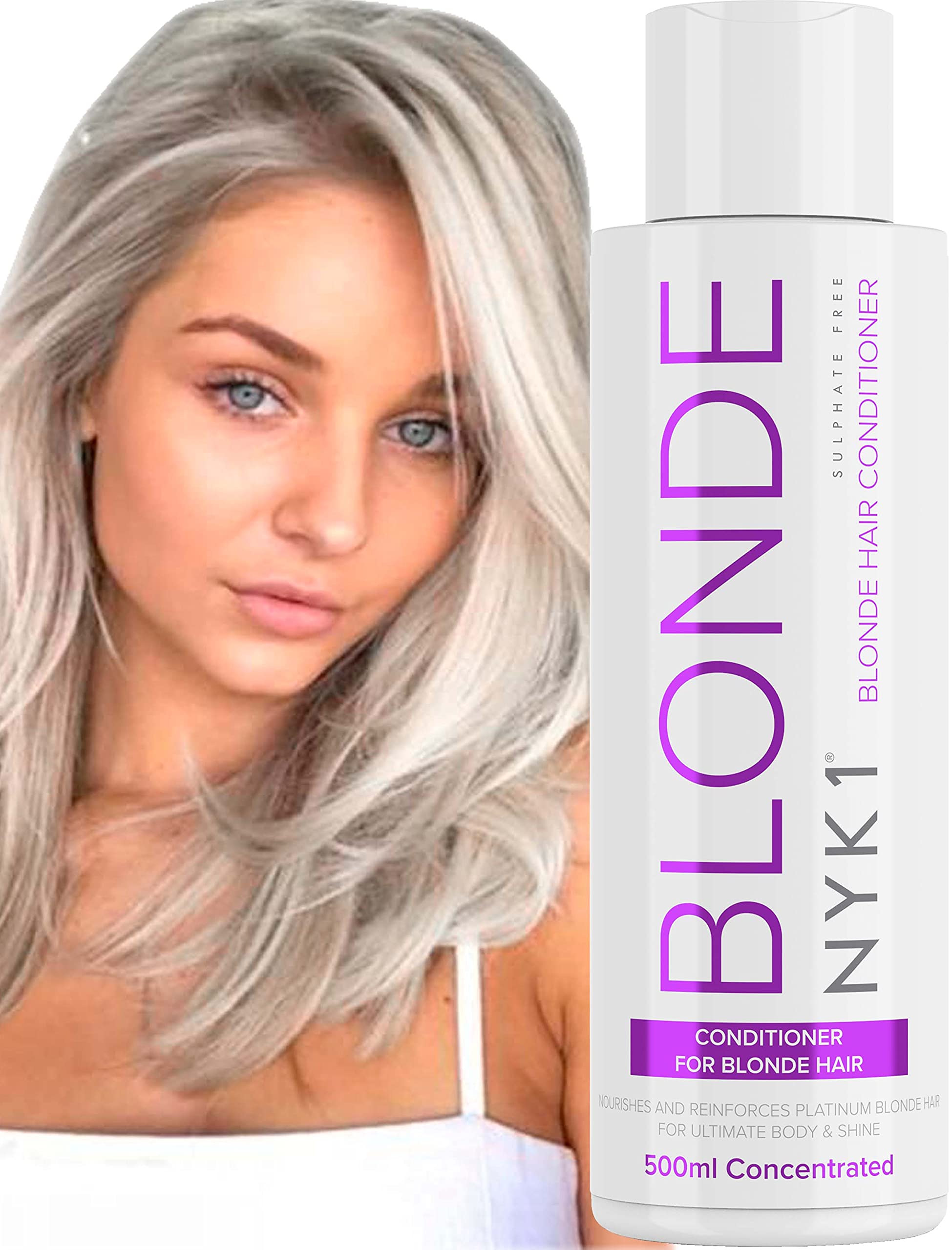 Purple Conditioner For Blonde Hair (500ml) SULFATE FREE Blue Conditioner Toner For Blonde Hair Bleached Hair Grey Hair Platinum Blonde Conditioner - Silver Conditioner Blonde Purple Hair Conditioner