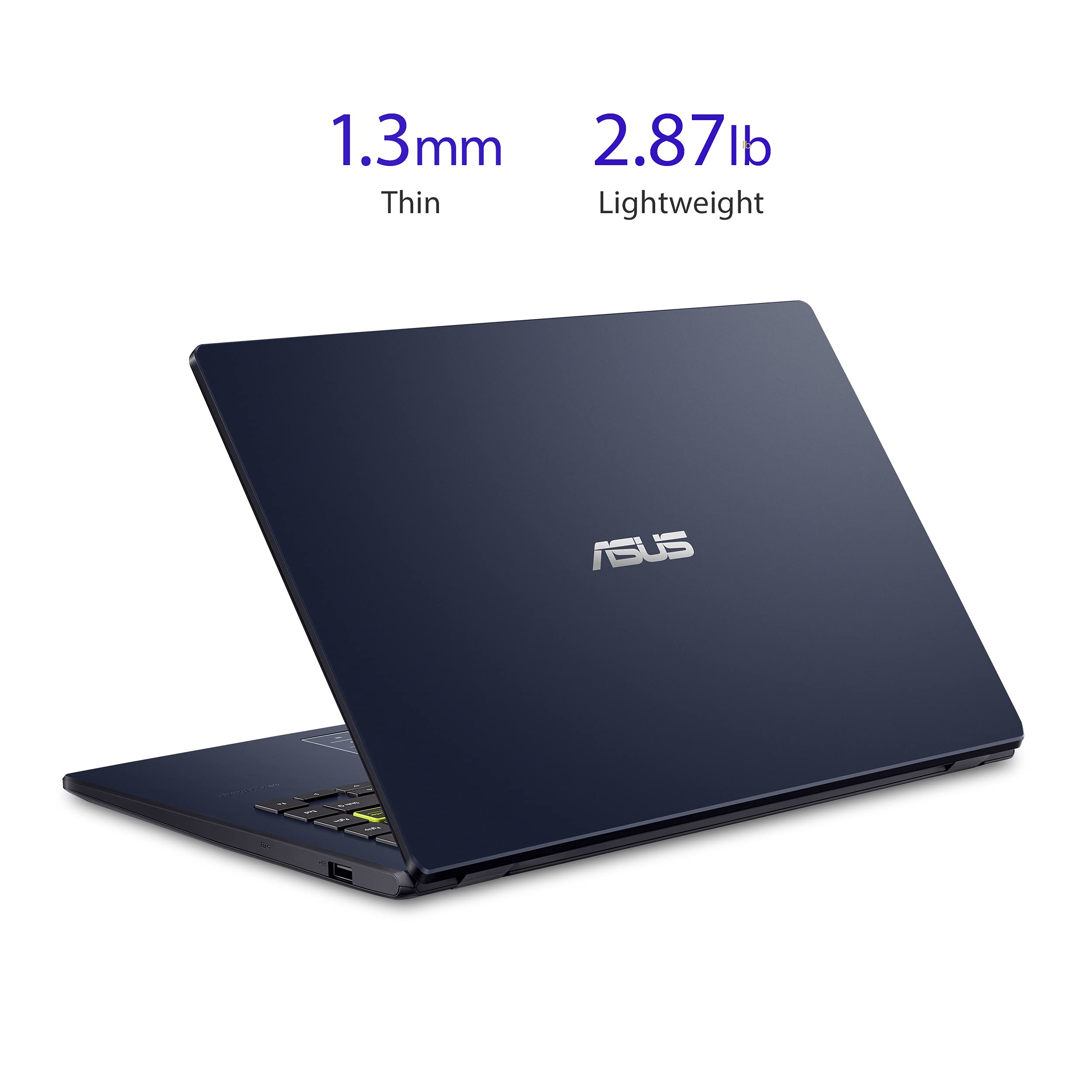 ASUS L410 MA-OB24 Ultra Thin Laptop, 14” FHD Display, Intel Pentium Silver N5030 Processor, 4GB RAM, 128GB Storage, NumberPad, Windows 10 Home in S Mode, Star Black