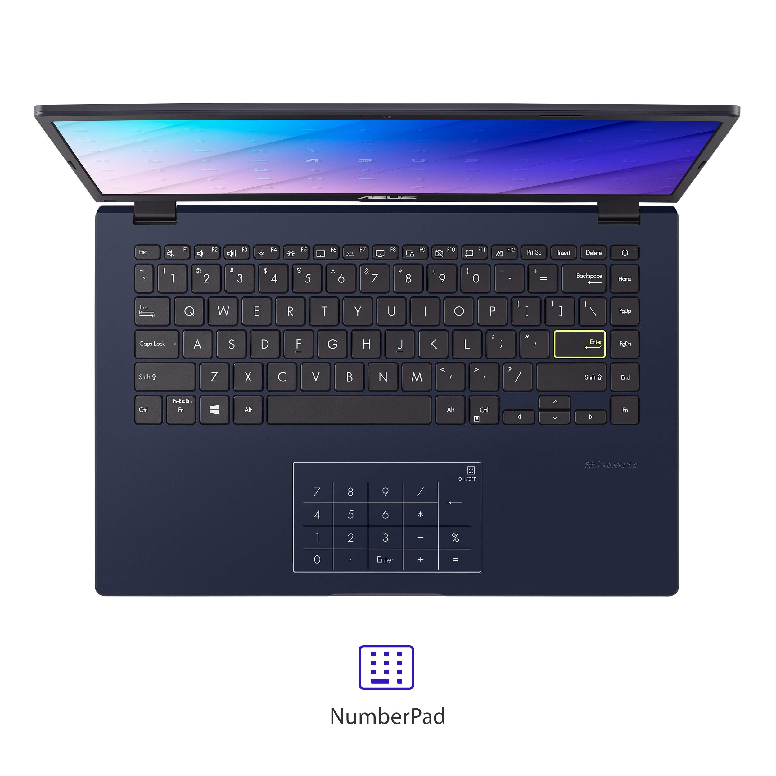 ASUS L410 MA-OB24 Ultra Thin Laptop, 14” FHD Display, Intel Pentium Silver N5030 Processor, 4GB RAM, 128GB Storage, NumberPad, Windows 10 Home in S Mode, Star Black