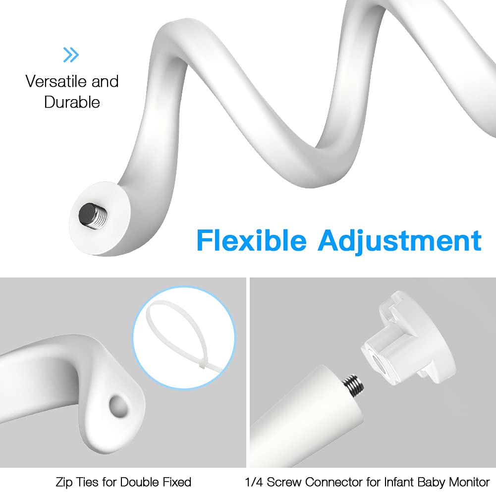Koroao Baby Monitor Mount for HelloBaby HB65/HB66/HB248 and ANMEATE SM935E /Bonoch Baby Monitor Camera, Versatile Twist Mount Without Tools or Wall Damage