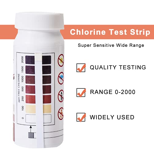 SuperCheck High Range Chlorine Test Strips, 0-2000 ppm, 50 Count, Chlorine Sanitizer Test Strips, Designed for Daycares and Senior Homes for Sanitizing and Disinfecting, Chlorine Dioxide Test Strips