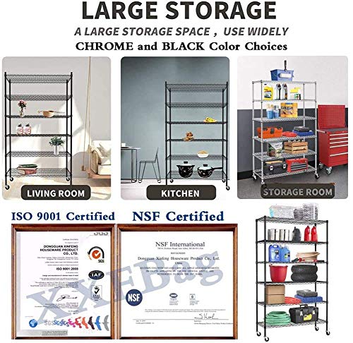 ZZD 6 Tier Storage Shelves for Storage Rack, 82" Heavy Duty Wire Shelving Unit Metal Storage Shelf 2100Lbs Capacity Adjustable Layer Metal Rack Strong for Restaurant Garage Kitchen