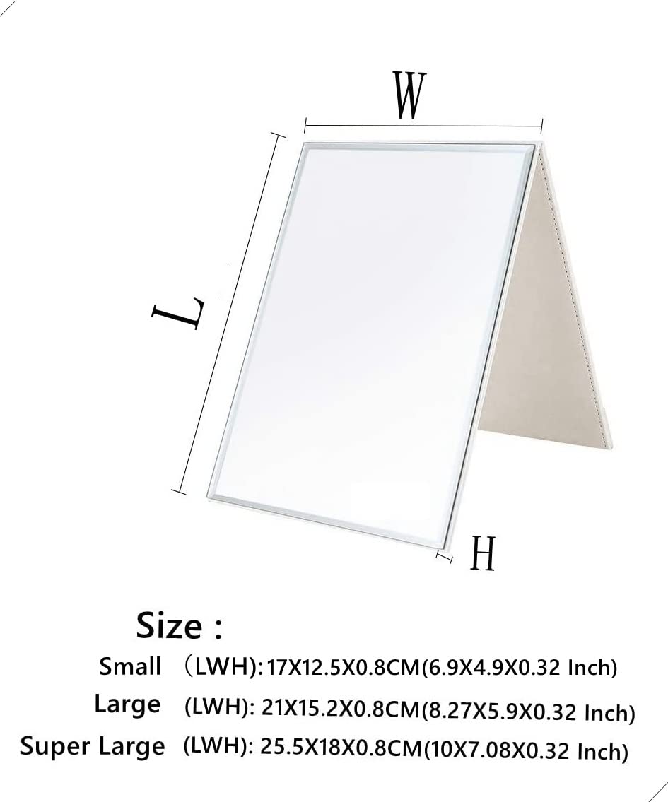 Zcooooool Mirror Large Portable Super HD Mirror Makeup Mirror Multi Stand Angle Hand Free/Handheld/Tabletop Foldable Mirror 10X7 Inch