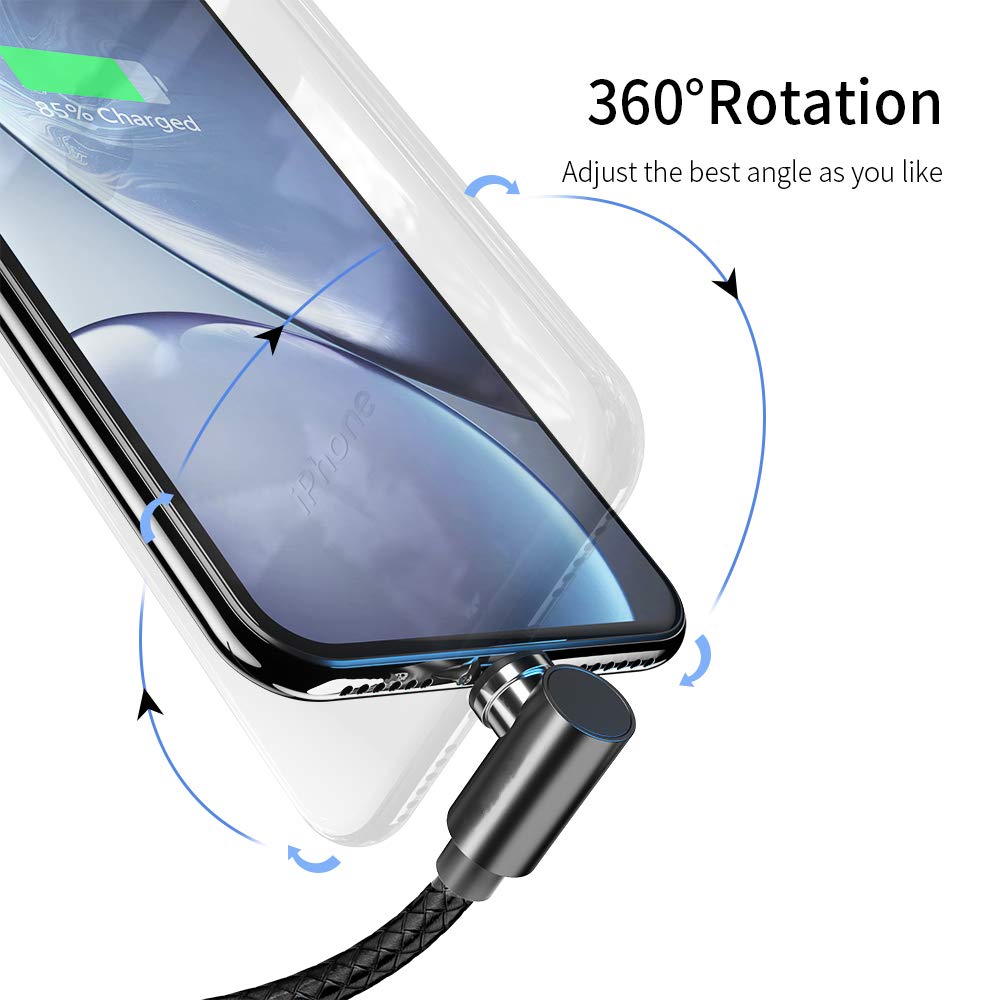Utotrip Magnetic Charging Cable,(7-Pack,1ft/3ft/3ft/6ft/6ft/10ft/10ft) Magnetic Phone Charger,2-in-1 USB Magnetic Cable Compatible Micro USB,Type C(Black,Gen 1)