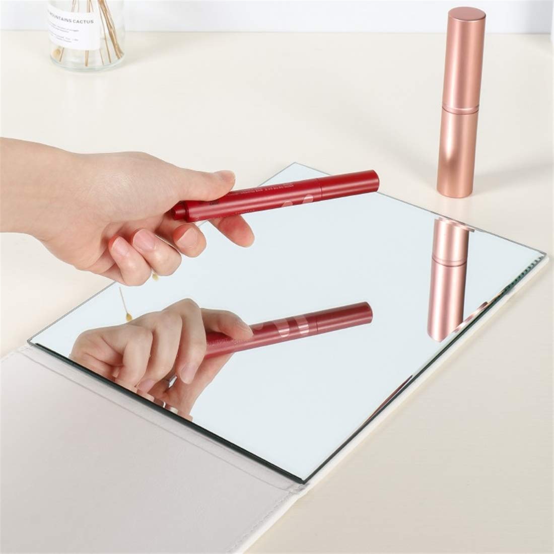 Zcooooool Mirror Large Portable Super HD Mirror Makeup Mirror Multi Stand Angle Hand Free/Handheld/Tabletop Foldable Mirror 10X7 Inch