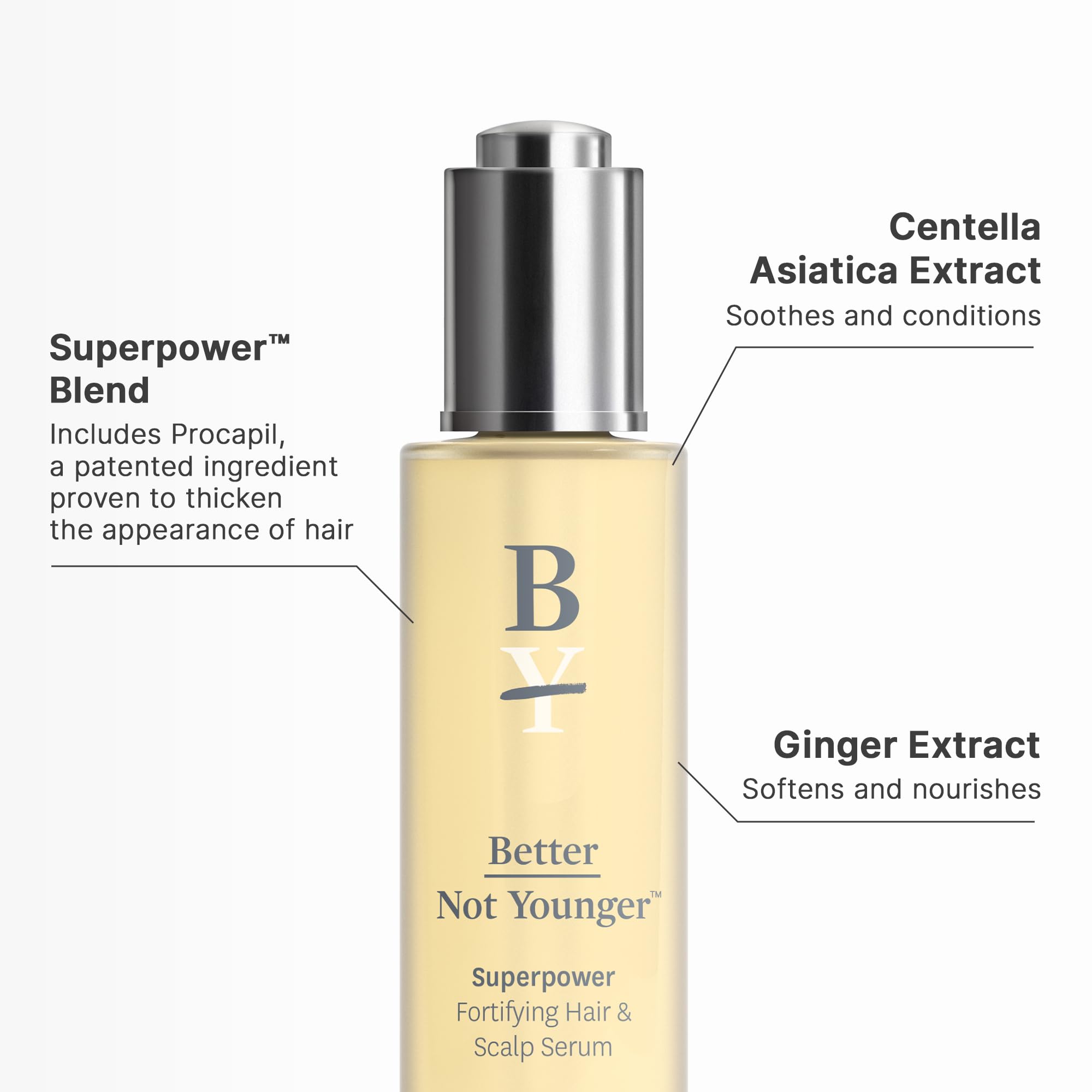 Better Not Younger Superpower Hair & Scalp Duo Set - Fortifying 2fl.oz. plus Liquid Comb - Leave-in Serum w/ Massaging Applicator for Stronger, Thicker, Fuller