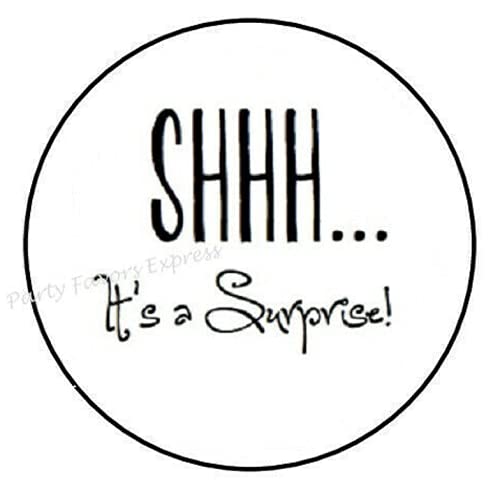 Party Favors Express 1.5" Inch Shhh It's A Surprise Stickers - Surprise Stickers for Envelope Seals Labels - D #AA61RK (90 Pcs)