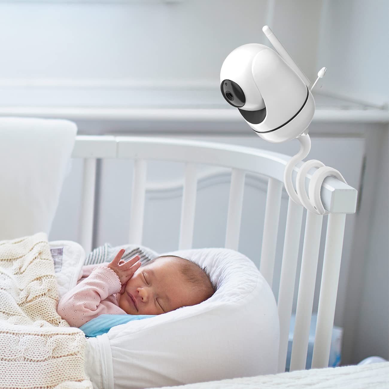Koroao Baby Monitor Mount for HelloBaby HB65/HB66/HB248 and ANMEATE SM935E /Bonoch Baby Monitor Camera, Versatile Twist Mount Without Tools or Wall Damage