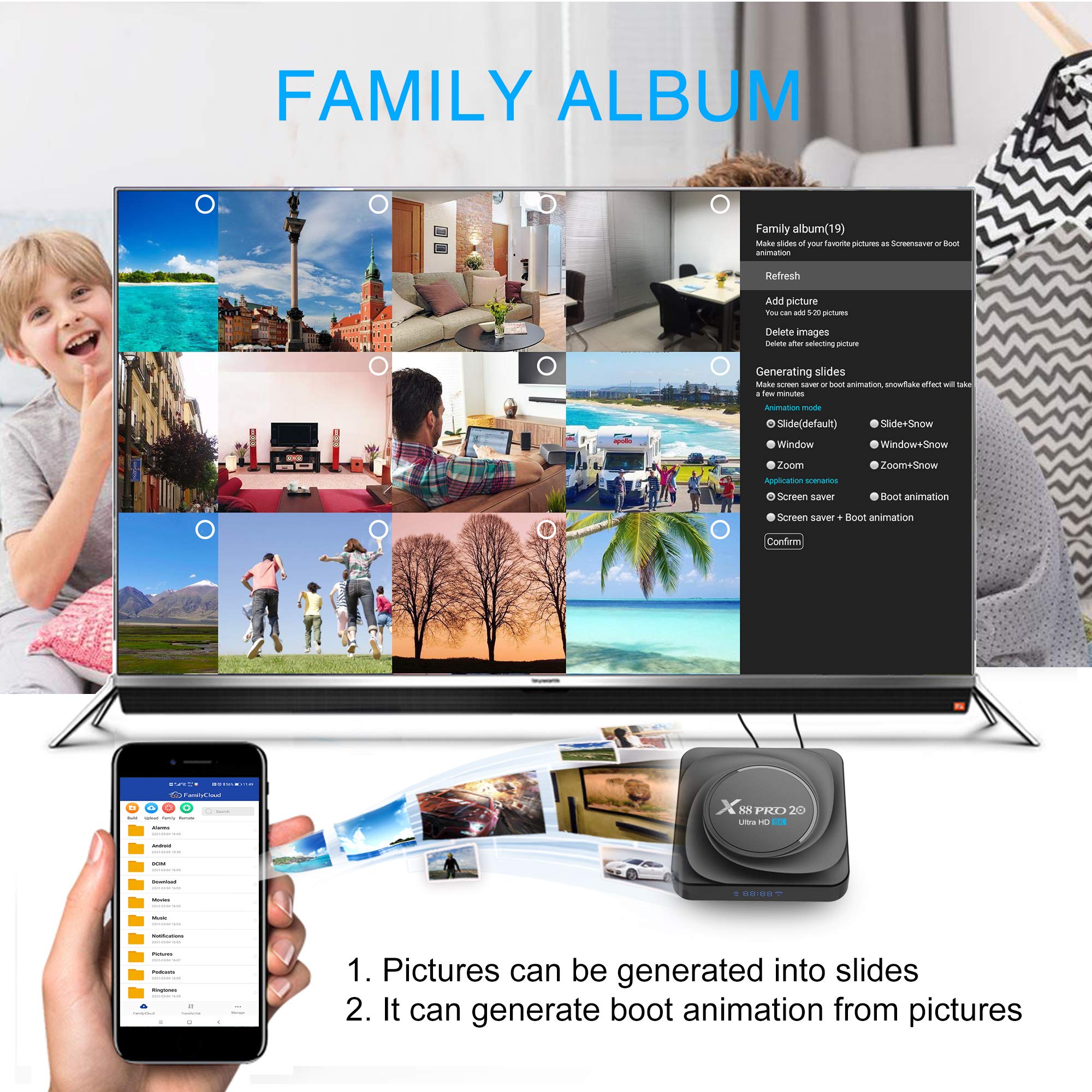 Android TV Box 11.0, 4GB RAM 32GB ROM Android TV Box RK3566, Dual-WiFi 2.4G/5G Ethernet 1000M LAN Bluetooth 4.2 with 8K/6K/3D/USB 3.0 TV Android Box
