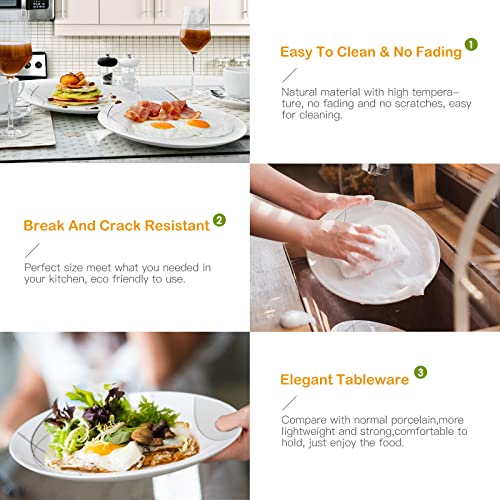 18-Piece Kitchen Dinnerware Set,Plates,Bowls,Break and Chip Resistant,Dish Sets Service for 6,Simple Lines