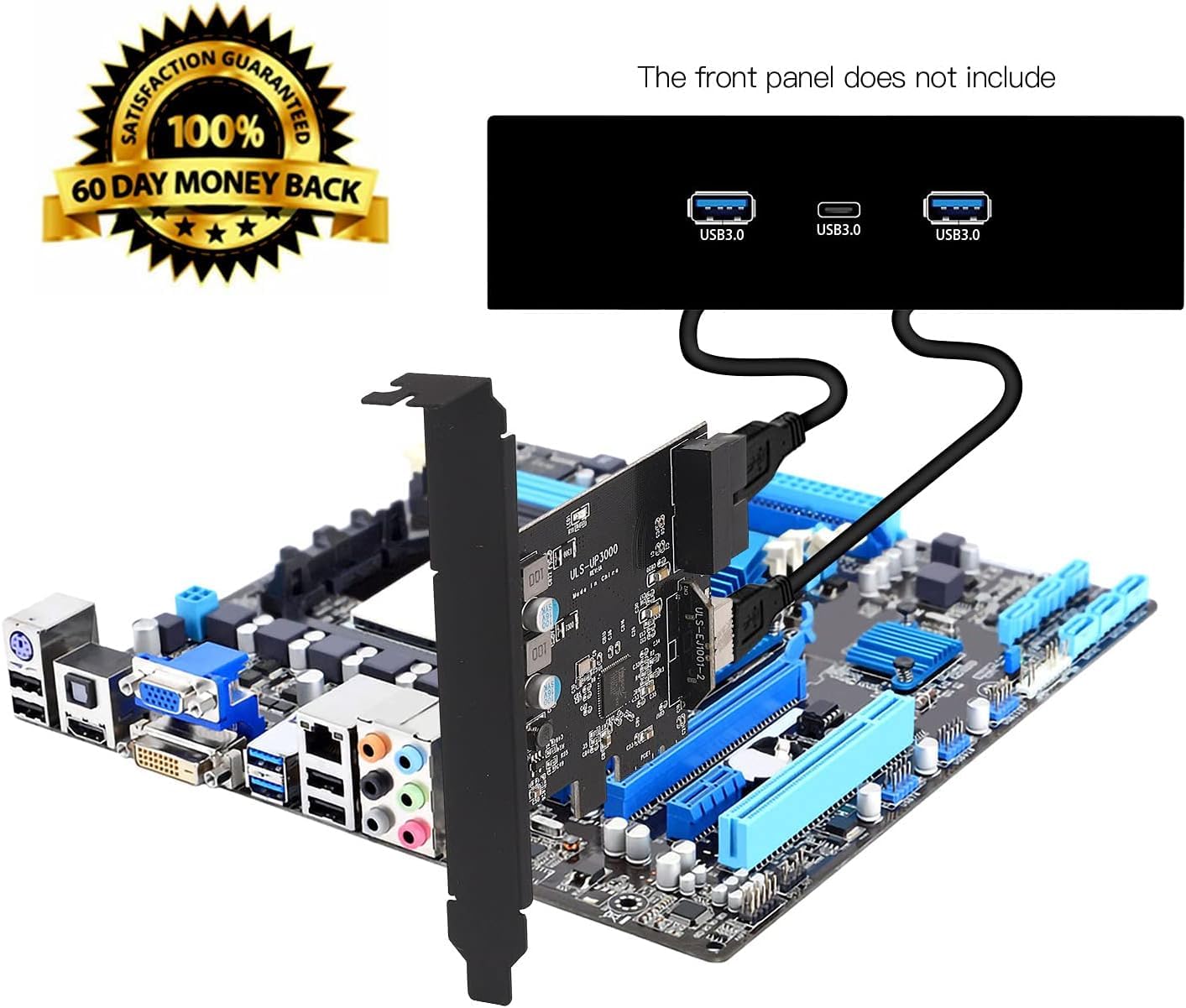 Sinefine PCIe x1 to 19Pin USB 3.0 Header and Type E (A Key) Card,USB Front Panel Adapter, for 1 Front Panel USB A, 1 Front Panel USB C, USB 3.0 5Gpbs for Windows MacOS Linux