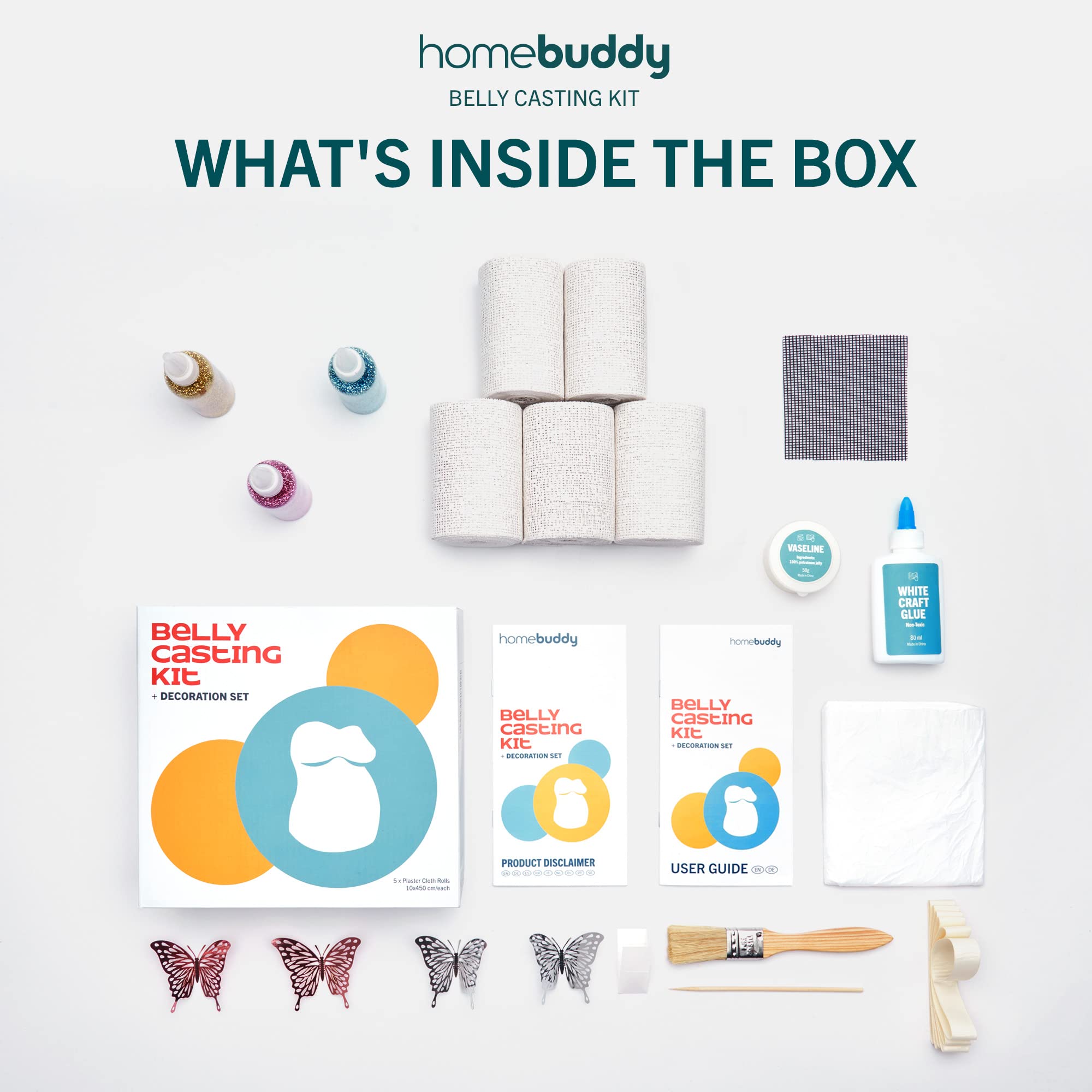 HomeBuddy Belly Casting Kit Pregnancy - All in One - DIY Pregnancy Belly Casting Kit for Expecting Moms