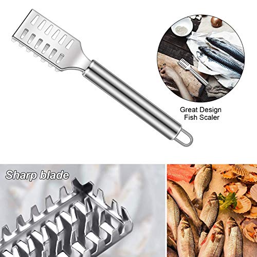 4 Pieces Fish Scaler,fish scale remover,fish peeler,fish cleaningTool for Fish Scales Removing Peeling