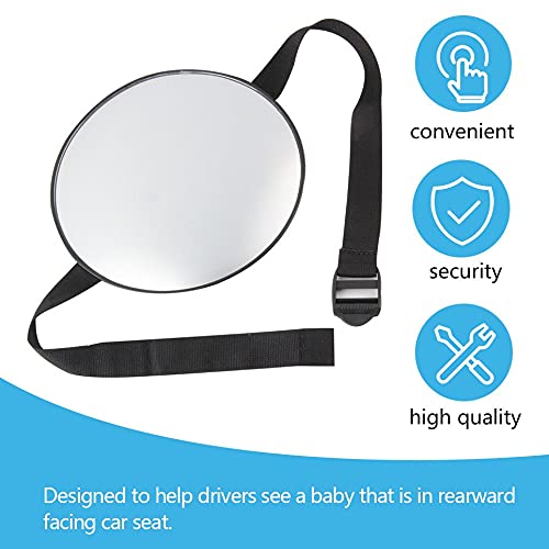 Kiminors Car Safety Easy View Back Seat Mirror Baby Facing Rear Ward Child Infant Care,white,