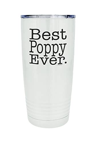 ThisWear Travel Mug For Best Poppy Ever 20oz. Stainless Steel Insulated Travel Mug With Lid White