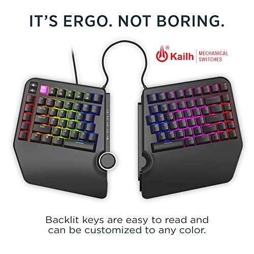 Cloud Nine ErgoTKL Ergonomic Tenkeyless Mechanical Keyboard for PC β Kailh White β TKL RGB Backlit Ergo Split Key Board