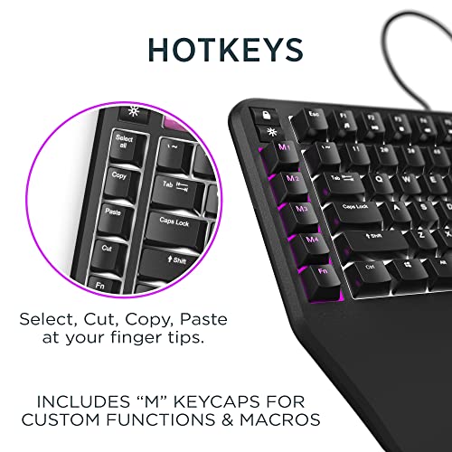 Cloud Nine ErgoTKL Ergonomic Tenkeyless Mechanical Keyboard for PC β Kailh White β TKL RGB Backlit Ergo Split Key Board