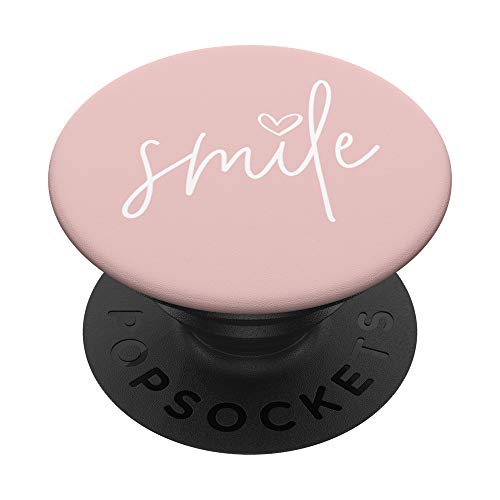 Smile Positive Inspirational Quote - Light Pastel Pink PopSockets PopGrip: Swappable Grip for Phones & Tablets