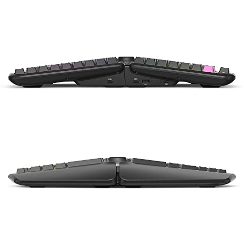 Cloud Nine ErgoTKL Ergonomic Tenkeyless Mechanical Keyboard for PC β Kailh White β TKL RGB Backlit Ergo Split Key Board
