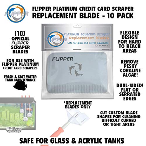 FL!PPER Flipper Platinum Aquarium Hand Scraper Tool β Glass and Acrylic Fish Tank Cleaner β Aquarium Glass Cleaner - Aquarium Glass Scraper with Serrated Blade 18"