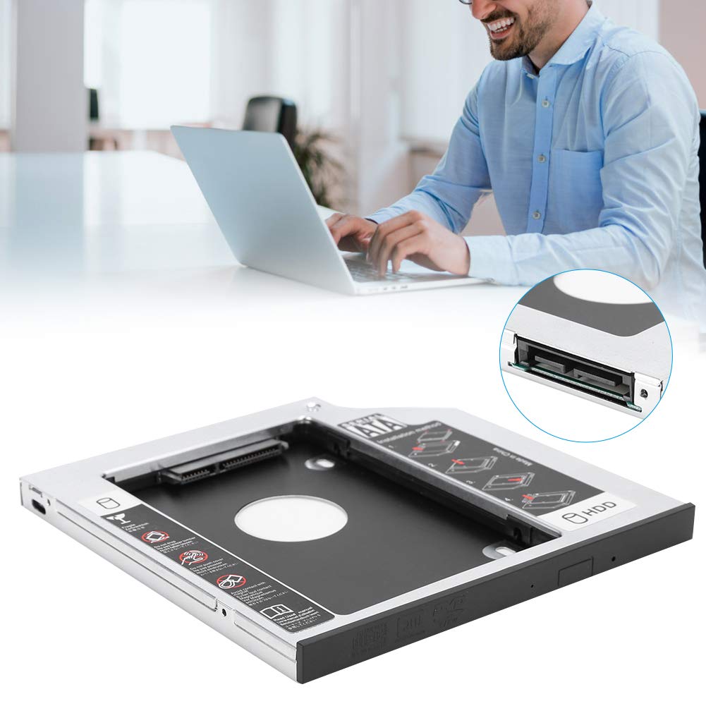 Optical Hard Drive Bay, State Drive Bracket Lightweight Computer Accessory Aluminum Alloy Thickened for 9.5 MM SSD, SATA3.0 Technology