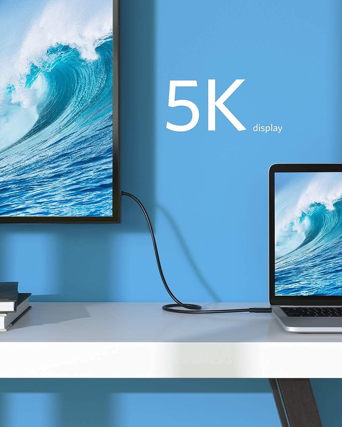 Anker Thunderbolt 3.0 Cable 1.6 ft Supports 100W Charging / 40Gbps Data Transfer & Anker USB C Hub, PowerExpand 8-in-1 USB C Adapter, with 100W Power Delivery, 4K 60Hz HDMI Port, 10Gbps USB C and 2 US