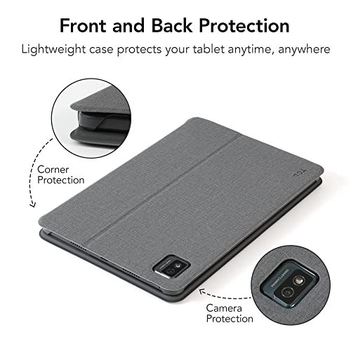 TCL Keyboard Case TAB 10s-Suitable and Stable Kickstand-Detachable Wireless Type Cover-Pogo Pin Connect, No Need External Power-Android Keyboard- Gray Case