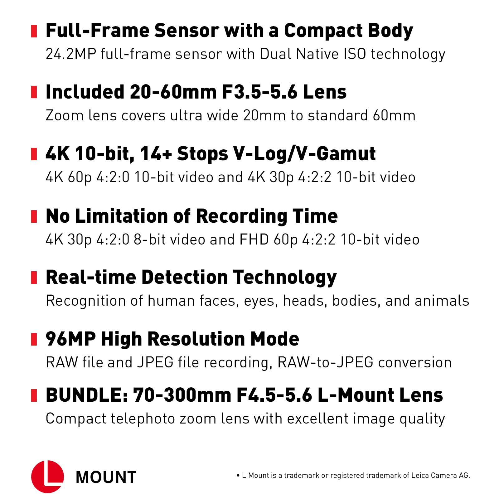 Panasonic LUMIX S5 Full Frame Mirrorless Camera (DC-S5KK) and LUMIX S Series 70-300mm Lens (S-R70300)