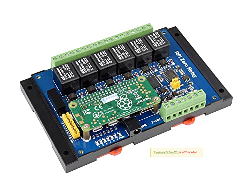 Waveshare Industrial 6-Channel Relay Module for Raspberry Pi Zero WH RS485/CAN Bus Power Supply Isolation Photocoupler Isolation