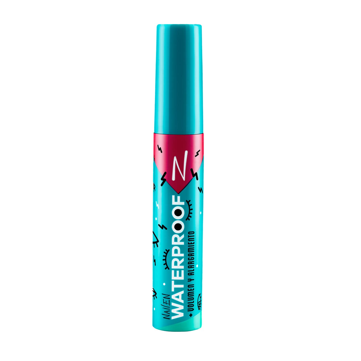 Nailen Black Waterproof Long Lash Mascara with Comb - No Clumps, Smudges, or Flakes - Voluminous and Long Eyelashes for Eye Makeup - 1 Count