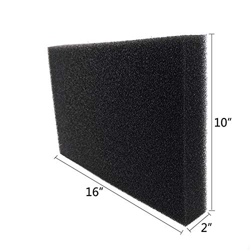 JIH Aquarium Foam Filter Pad,16 x 10 x 2 inch Cut to Fit Sponge Filter Media for Fish Tank,30PPI