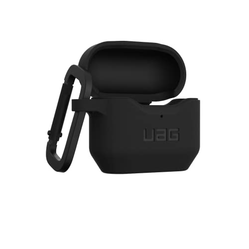 URBAN ARMOR GEAR UAG Designed for AirPod Case Black (3rd Generation 2021) Durable Protective Soft-Touch Silicone with Detachable Carabiner, Standard Issue Series