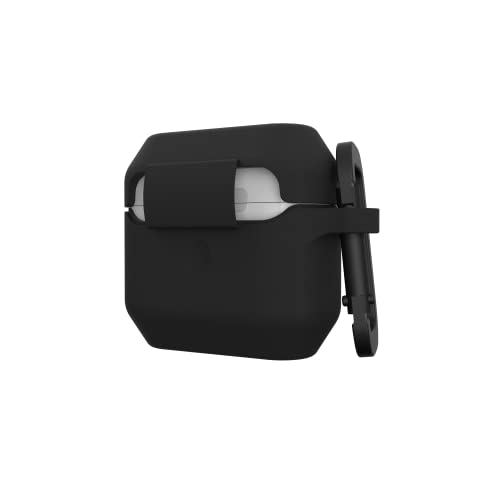 URBAN ARMOR GEAR UAG Designed for AirPod Case Black (3rd Generation 2021) Durable Protective Soft-Touch Silicone with Detachable Carabiner, Standard Issue Series