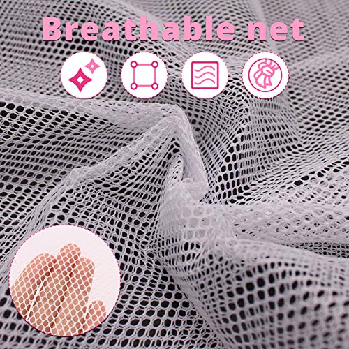 MJIYA Mesh Laundry Bags for Delicates with Premium Zipper, Travel Storage Organize Bag, Clothing Washing Bags for Laundry, Blouse, Bra, (WhiteA+Sphere Shape, 9.25x9.25x7 Inch)