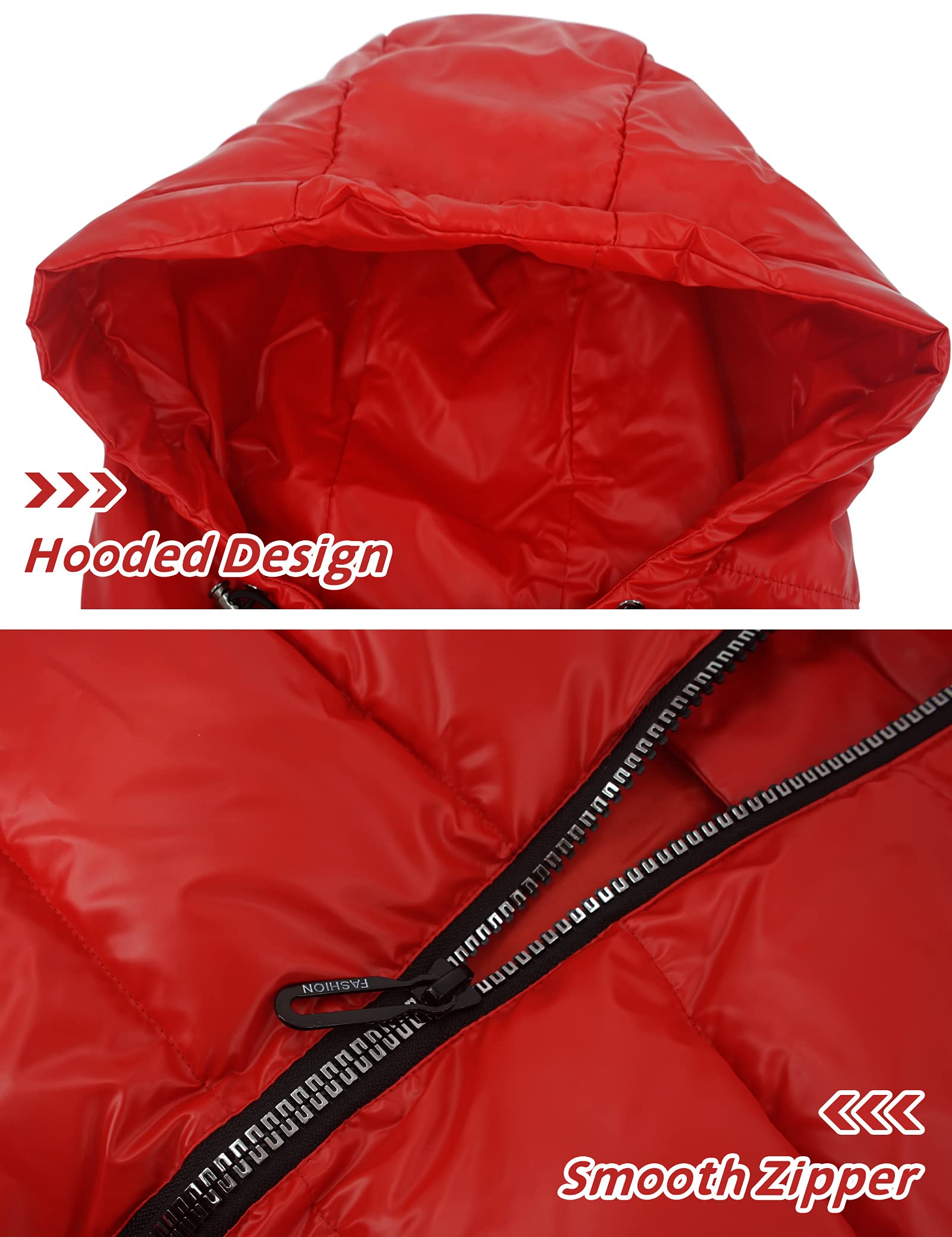 Happy Cherry Girls Boys Light Weight Down Vest Kids Packable Down Puffer Vest Waistcoat Winter Outerwear Red 11-12T