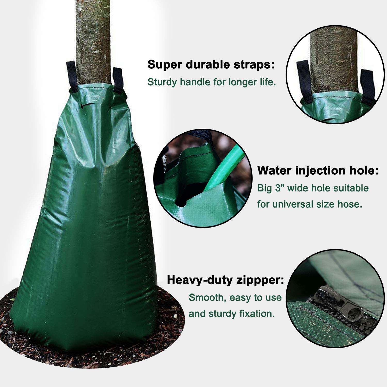 12 Pack 20 Gallon Tree Watering Bags, Reusable, Heavy Duty, Slow Release Water Bags for Trees, Premium PVC Tree Drip Irrigation Bags