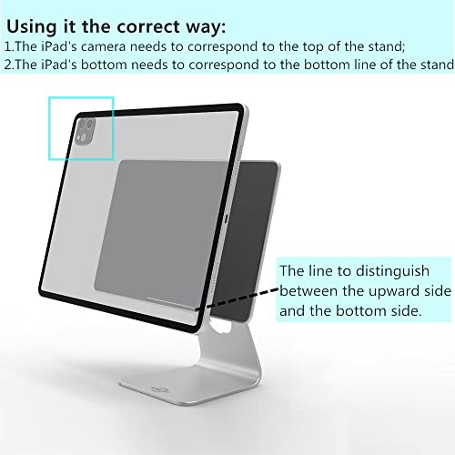KABCON Magnetic Stand for iPad Pro 12.9,360¡ã Rotating Floating Magnetic Stand Holder for iPad Pro 12.9 3rd/4th/5th Generation-Silver ¡