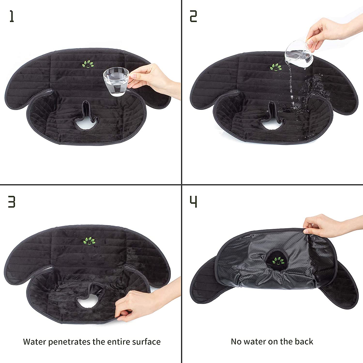 Anmas Home Piddle pad Car Seat Protector - Car Seat Saver Stroller Potty Pad, Baby Car Seat Cover, Car Seat Waterproof Liner for Potty Training Prevent Dipper Leaking 20x15 inch Black 2PCS(Black+gray)