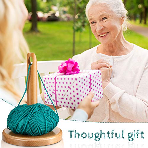 Wood Yarn Holder for Knitting Crochet Wooden Frame with Hole in The Middle, Prevent Yarn Tangling, Winding and Dispensing Accessories, Presents for Craft Lovers