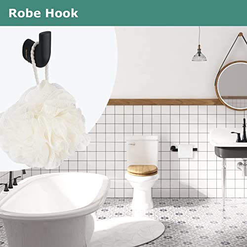 PARLOS Brass Towel Hook, Wall Mounted Coat Hook, Matte Black Single Robe Hook for Bathroom, Demeter 2101104