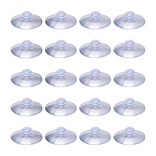 SAVITA 20Pcs 5cm/2 Inches Clear Suction Cups Without Hooks Bathroom Kitchen Suction Cup for Home Decoration and Organization