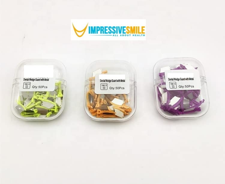 Dental Wedge Guard with Metal Plastic Knife and Protection Matrix for Teeth Interproximal Area 50pcs/box (SMALL)