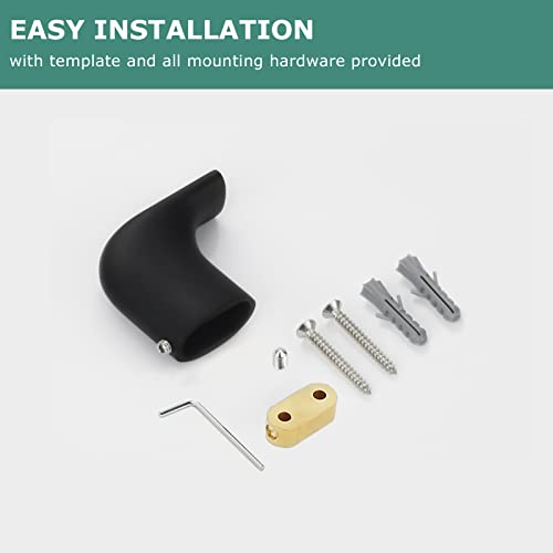PARLOS Brass Towel Hook, Wall Mounted Coat Hook, Matte Black Single Robe Hook for Bathroom, Demeter 2101104