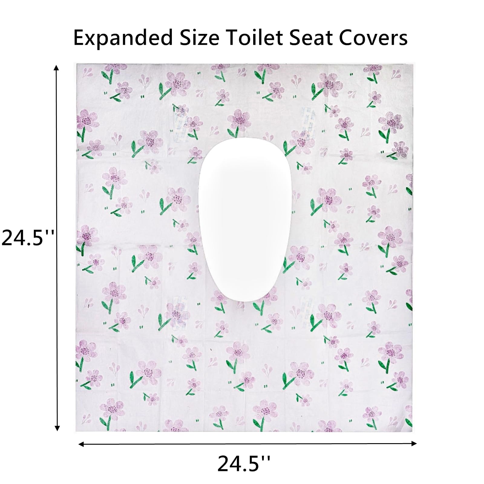 Tebery 50 Pack Extra Large Disposable Toilet Seat Covers, Cute Printed Potty Seat Covers for Toddlers, Kids, and Adults - Waterproof, Portable for Travel