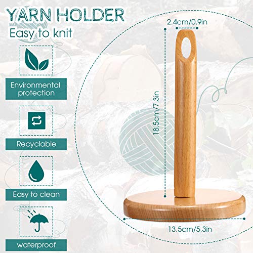 Wood Yarn Holder for Knitting Crochet Wooden Frame with Hole in The Middle, Prevent Yarn Tangling, Winding and Dispensing Accessories, Presents for Craft Lovers