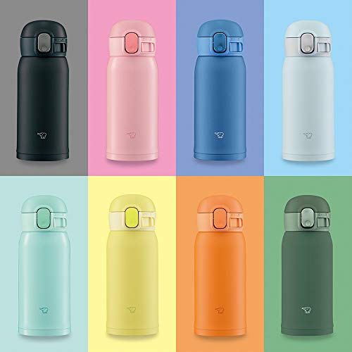 Zojirushi SM-WA36-YA Water Bottle, One-Touch Stainless Steel Mug, Seamless, 1.2 fl oz (0.36 L), Lemon